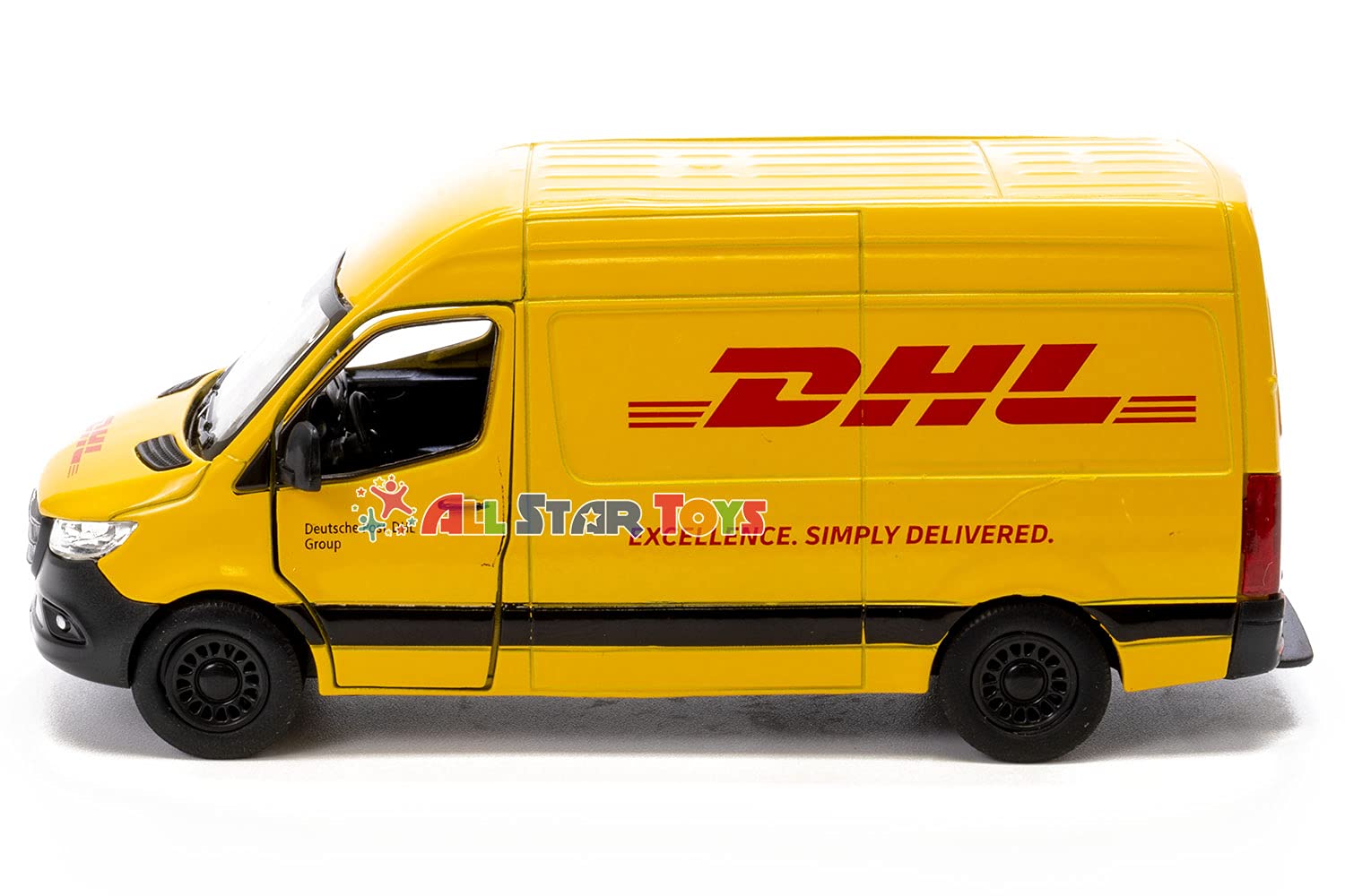 KiNSFUN DHL Mercedes-Benz Sprinter 1:46 Scale 5inch Die Cast Metal Model Toy Cargo Van