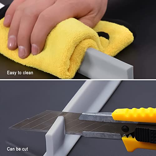 Collapsible Shower Water Guard 39 Inch Water Splash Guard Water Dam Barrier Shower Threshold for Shower Stall, Stay Dry Retainer for Wet and Dry Separation for Bathroom(39,Grey)