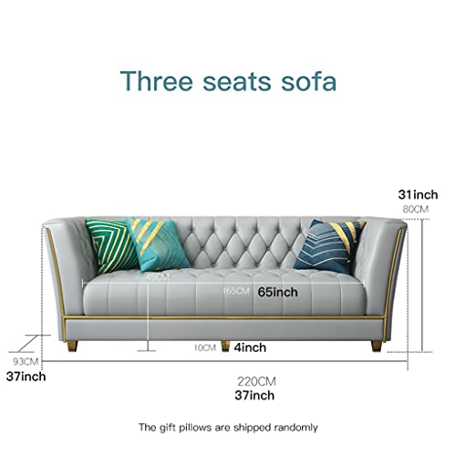 GPPZM Soft Leather Gold Steel Legs House Upholstered Sofa Living Room Lounge Chair Sofa Villa Furniture