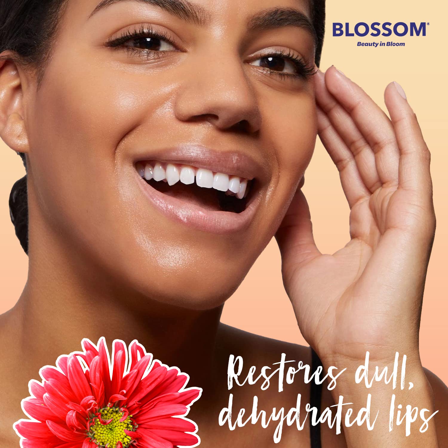 Blossom Moisturizing and Hydrating Shimmer Sparkle Lip Oil with Olive Oil + Grape Seed Oil, Infused with Real Flowers, 3g, Watermelon