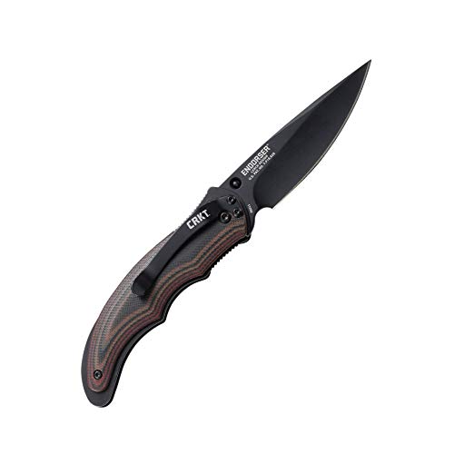 CRKT Endorser EDC Folding Pocket Knife: Assisted Opening Everyday Carry, Black Blade, Thumb Stud, Liner Lock, Two Tone G10 Handle, Pocket Clip 1105K