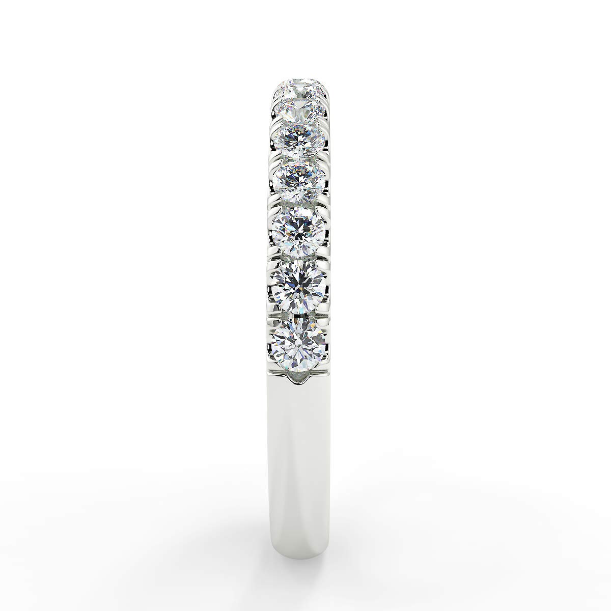 Natual 14K White Gold Round Diamond Ring for Women Ladies Eternity Wedding Anniversary Stackable Ring Band Value Collection 1/2 Carat (ctw) (Color H-I, Clarity Si2-I1) Luxury Collection. Natural Real Mined Diamonds