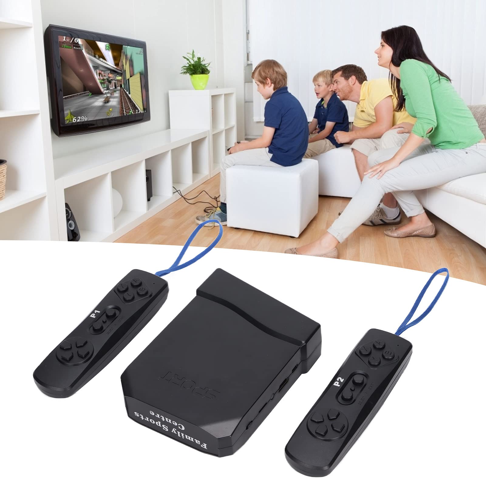 Retro Game Console, Handheld Wireless TV Game Console 32?Bit Somatosensory Game Console Host with 2 Wireless Controllers with HD Game Screen, Support PAL, NTSC and other global TV standards