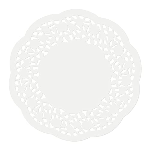 DEFUTAY 100 Pack Round Paper Doilies,White Lace Placemats for Cakes,Fried Food,Grilled,Baked Treats(4.5 In)