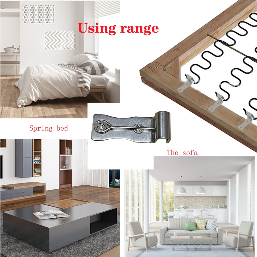 BOLWHAO 8 PCS Sofa Zig Zag Spring Repair Brackets Kit, Sofa Savers Sofa Zig Zag Spring Repair Brackets for Furniture Chair Couch Sofa Upholstery Spring Replacement Repair