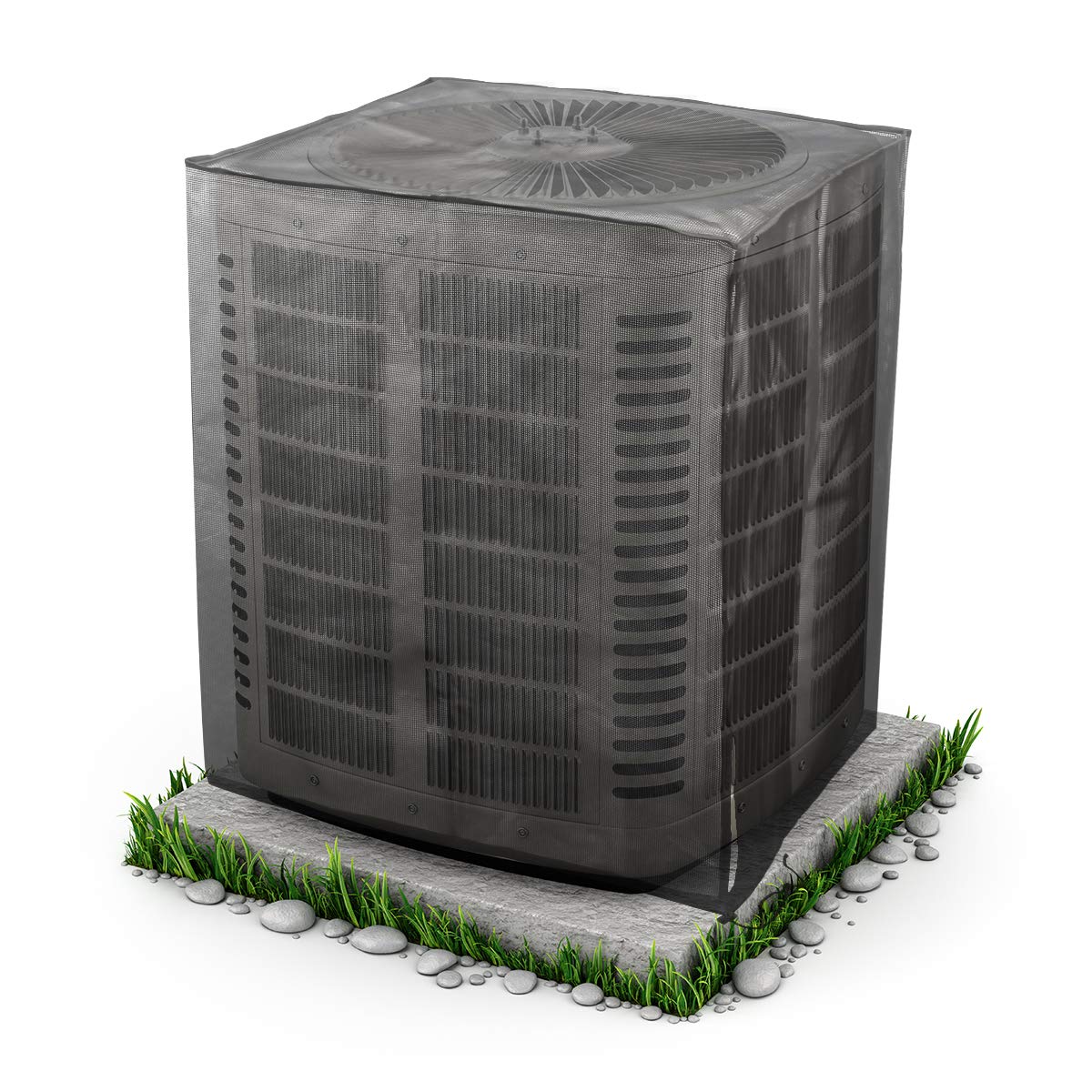 Luxiv Full Mesh Central Air Conditioner Cover, All Seasons Mesh Air Conditioner Leaf Guard AC Cover for Outdoor Central Ac (Black, 31.5 x 31.5 x 35.5)