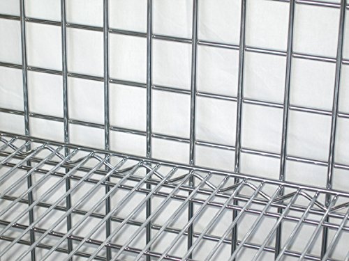 Omega 24" Deep x 48" Wide x 69" High Mobile Chrome Security Cage with 4 Interior Shelves