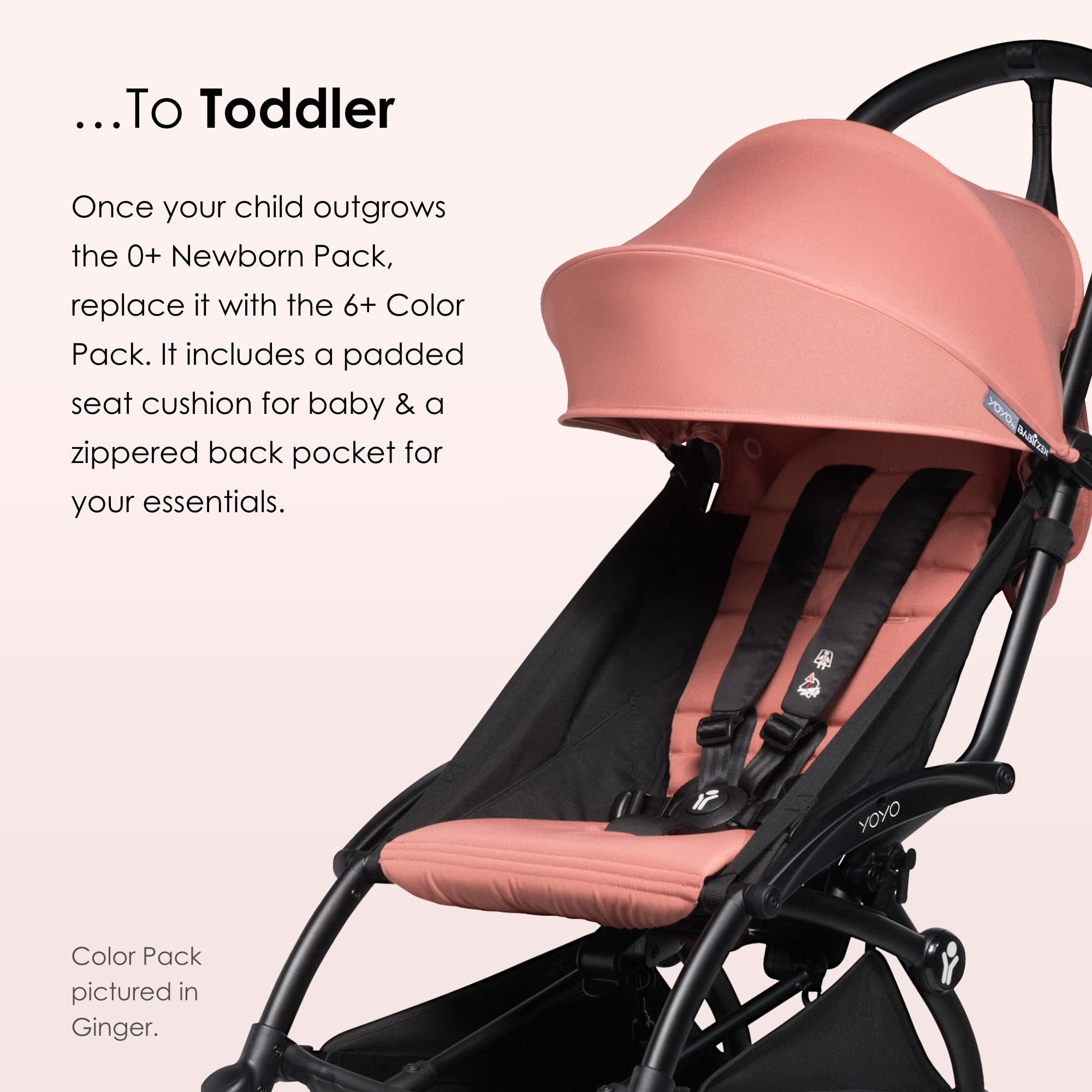 BABYZEN YOYO2 Stroller & 0+ Newborn Pack - Includes Black Frame, Grey 6+ Color Pack & Grey 0+ Newborn Pack - Suitable for Children Up to 48.5 Pounds
