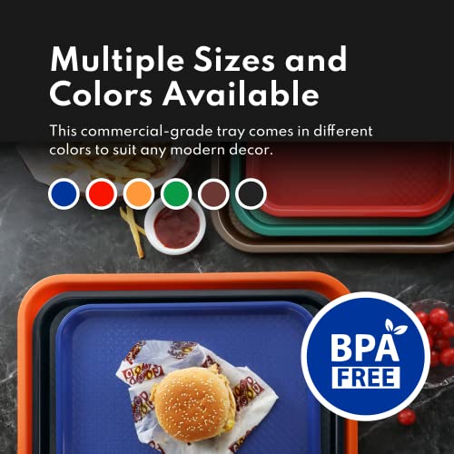 New Star Foodservice 24692 Black Plastic Fast Food Tray, 14 by 18-Inch, Set of 12