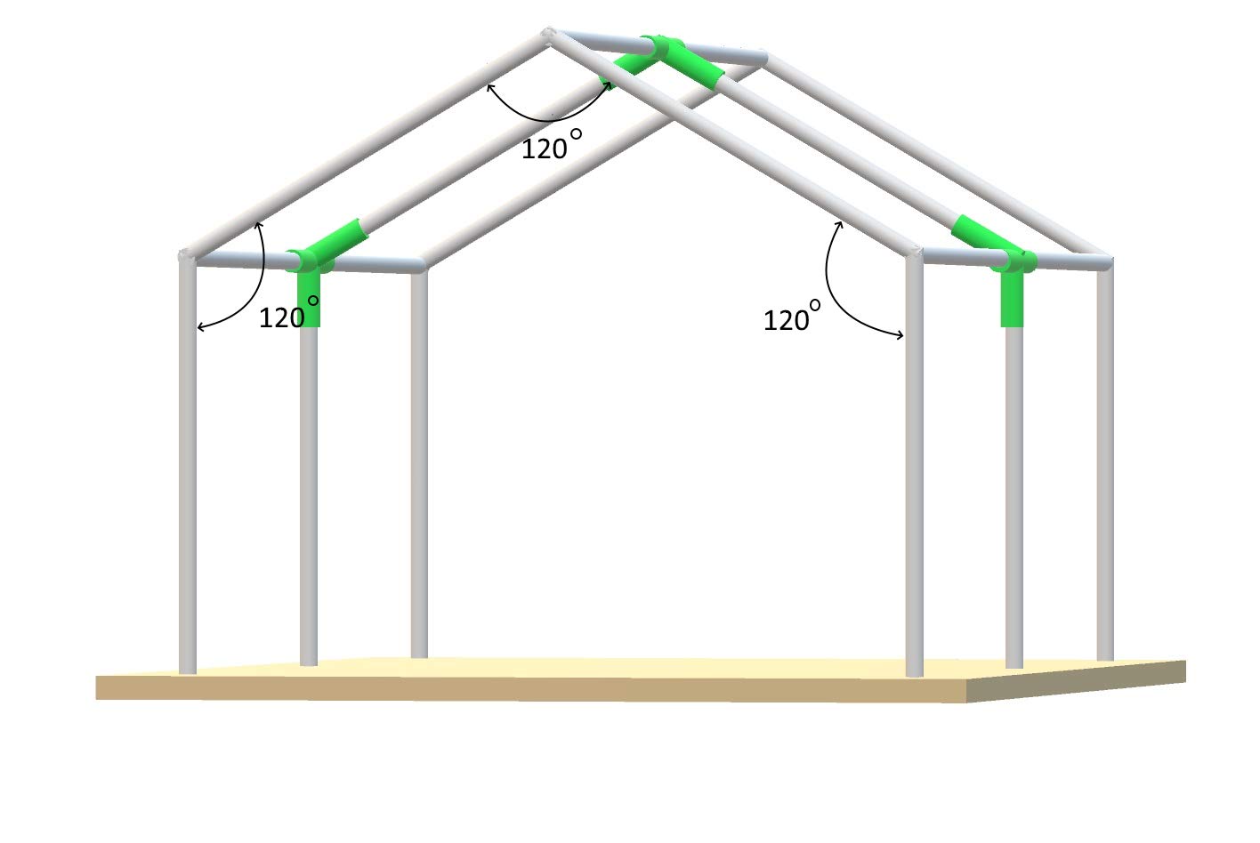 Canopy Fittings Frame Kit 1-3/8" Connectors Couplers Carport Tent Shed 3 Way, 4 Way Set 3/Pack (4-Way)