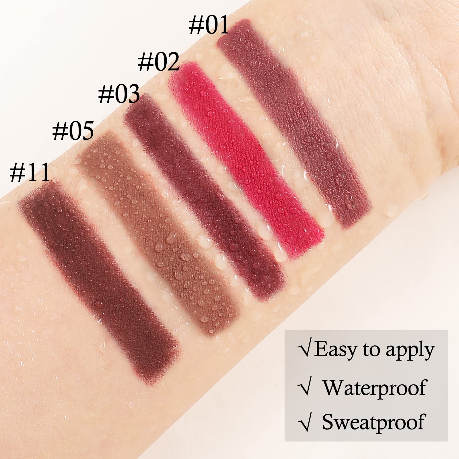Boobeen Matte Lipstick Pencil Lip Crayon Stick Matte Velvet Lipgloss Creamy Lip Liner Full Coverage High Pigment Waterproof Non-Fade Lipstick for Women, Matte Lip Stain with Smooth Makeup