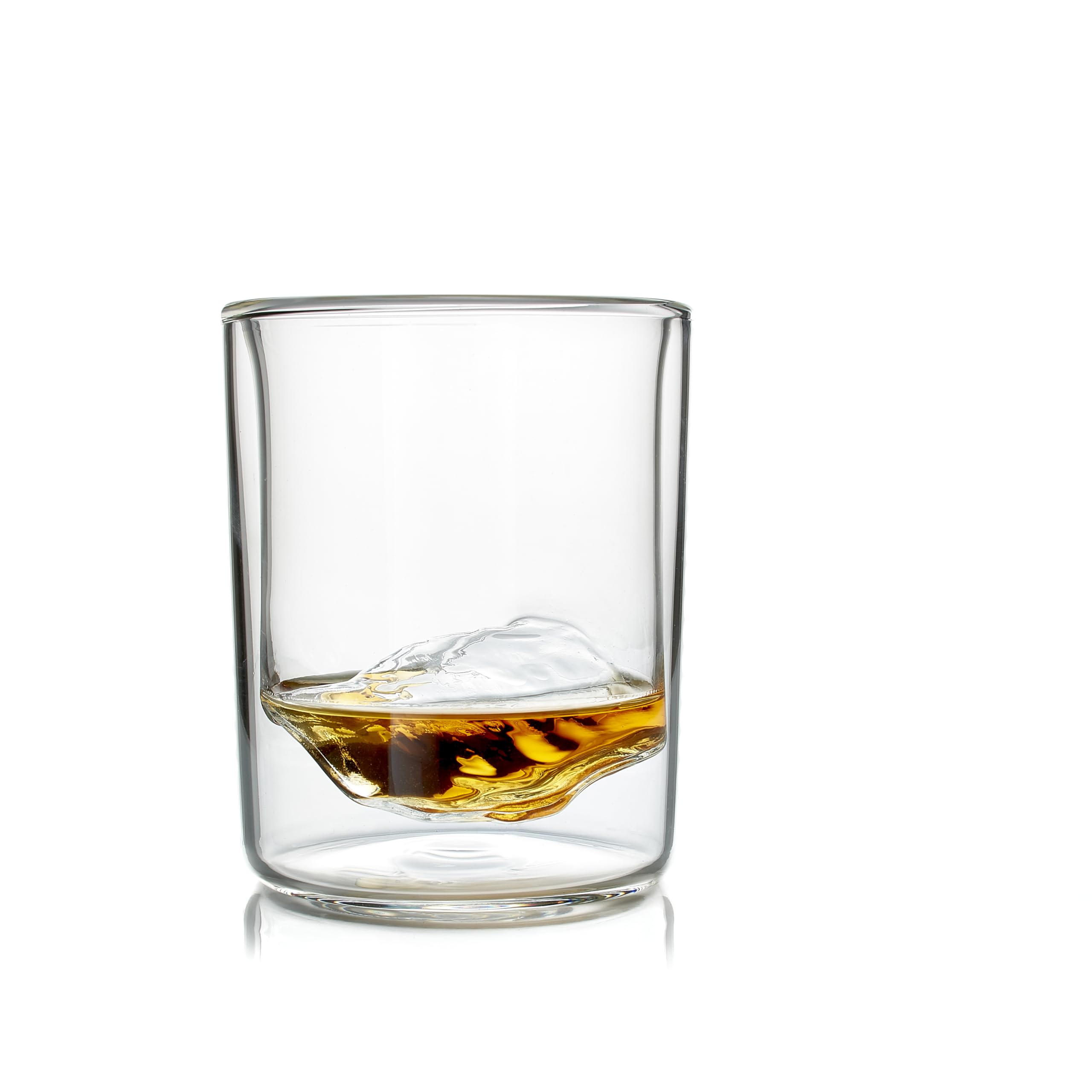 Huckberry Whiskey Peaks Iconic Mountain Bar Glasses, 11.5 oz Capacity, Lead-Free Crystal, Pacific Northwest, Set of 4
