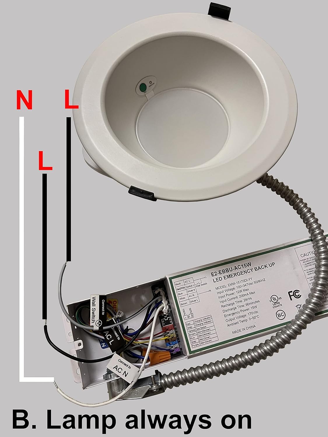 E2 LIGHTING 8 Inch Recessed Lights, LED Recessed Emergency Light, Commercial Downlight, 3 CCT & Wattage Tunable, 12/16/22W, 30/40/50K, Dimmable-2 Pack
