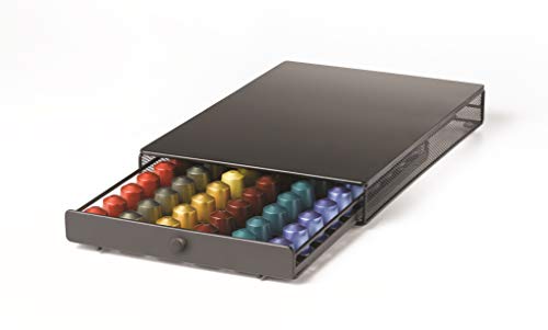 Nifty Large Nespresso Original Line Capsule Drawer ā Black, 60 Capsule Pod Pack Holder, Non-Rolling Sliding Drawer, Under Coffee Storage Solution, Office or Home Kitchen Coffee Bar Organizer
