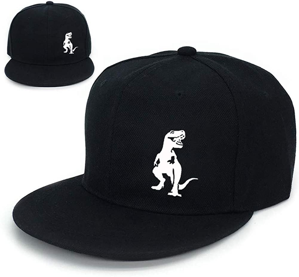 Boys' Dinosaur Luminous Hat T-Rex Baseball Caps Adjustable Kids Dad Snapback Hats Black,15-18 Years
