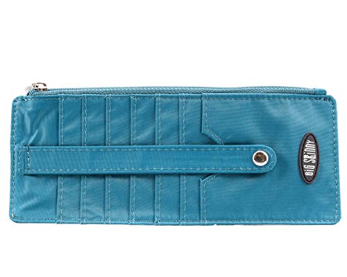 Big Skinny Women's Jaguar Credit Card Slim Wallet, Holds Up to 25 Cards, Ocean Blue , 3.5" X 7.6"