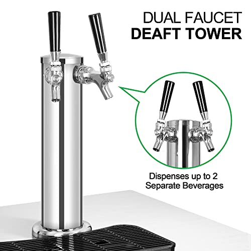 ICEJUNGLE Beer Tap Kegerator, Kegerators Beer Dispenser Beverage Beer Cooler Water Cooler Dispenser 5 Gallon, Full Size Keg,1/4 Keg,1/6 Keg
