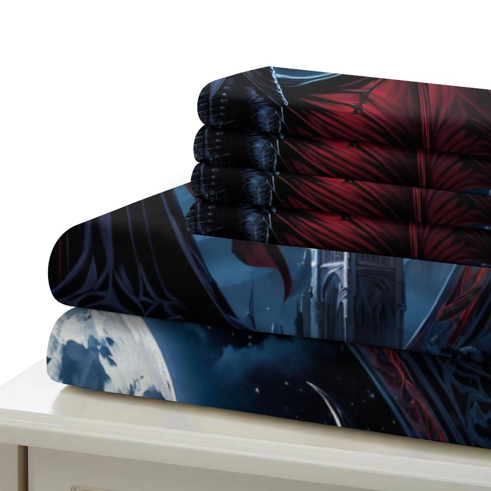 EVMILA Gothic Vampire Duvet Cover for Boys Girls Quilt Cover Comforter Covers 3D Print Scary Night with Pillow Cases with Zipper Closure Bedding Set Soft Microfiber 3 Pieces Twin(173x218cm), Style-1