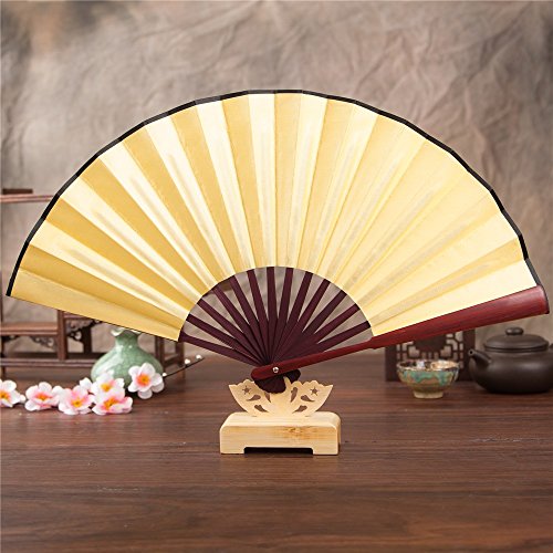 Bra Pads Under Tops with Elastic Unisex Silk Lace Wedding Party Fan Hand Held Chinese Dancing Floral Fan Folding Yellow