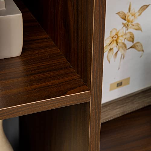 HOMCOM Tree Bookshelf, Modern Freestanding Bookcase with 13 Open Shelves, Display Unit for Living Room, Study or Office, Brown