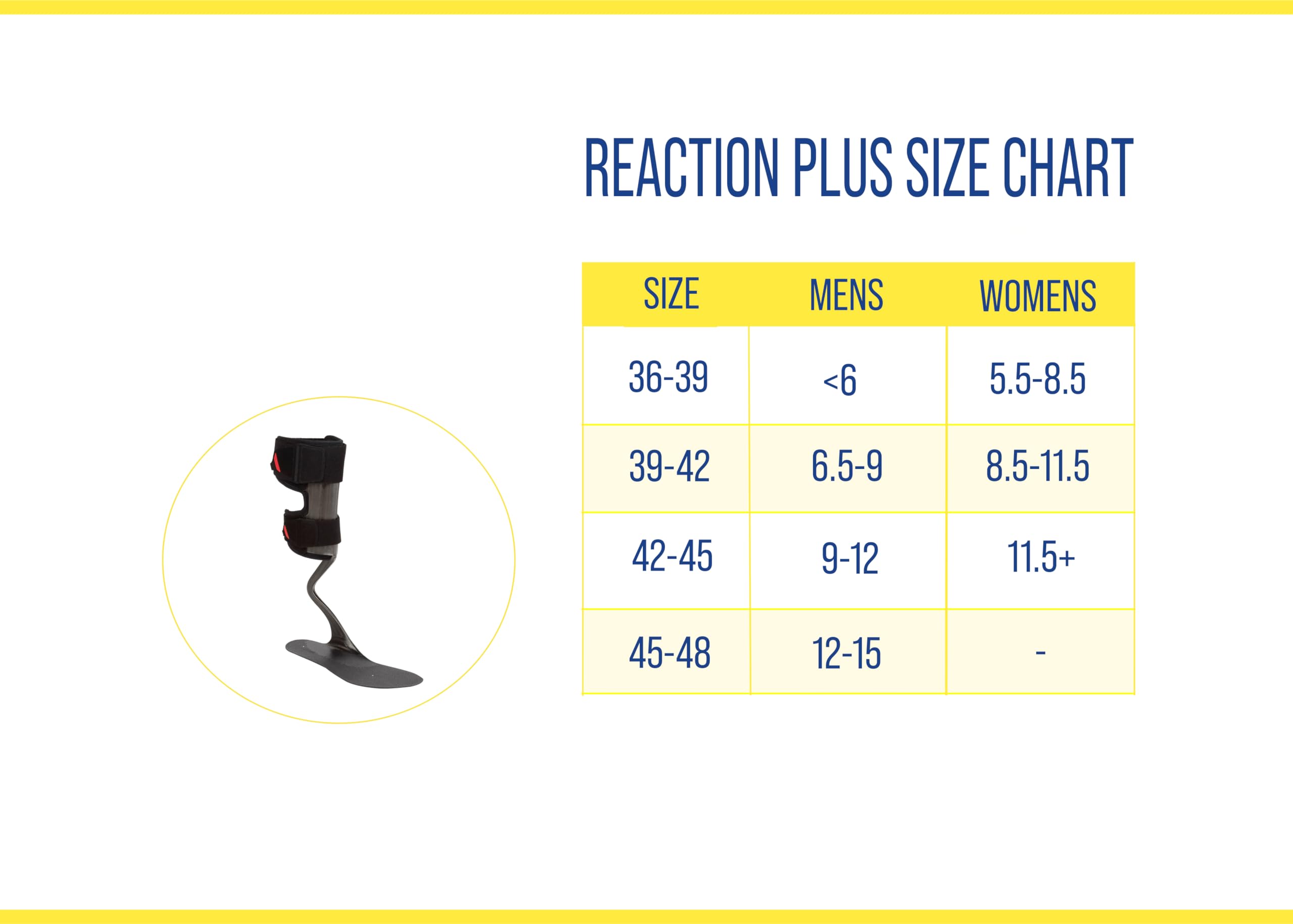 Brace Direct Reaction Plus AFO for Drop Foot Caused by Stroke or Foot Injury- Lightweight Design, Flexibility for Gait Assistance- Ankle Foot Orthosis Support Brace