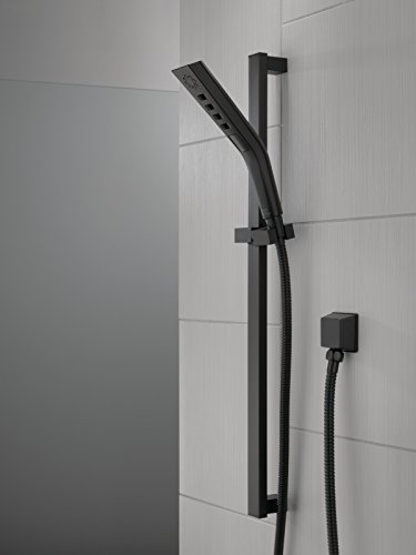 Delta Faucet 3-Spray H2Okinetic Slide Bar Hand Held Shower with Hose, Black Handheld Shower Head, Slide Bar Hand Shower, Handheld Shower, Detachable Shower Head, Matte Black 51799-BL