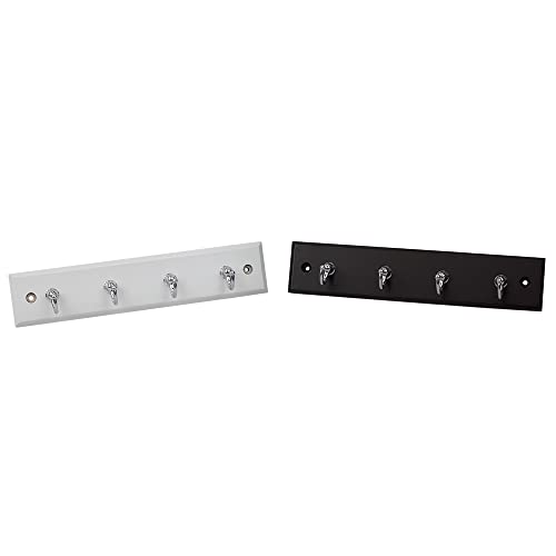 Home Basics 4 Hook Wall Mounted Key Holder Rack for Entryway, Kitchen, Bedroom β Organize Car Keys, House Keys, Small Accessories and Jewelry (White)