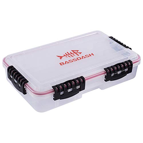 BASSDASH 3600 3670 3700 Tackle Storage Waterproof Utility Tackle Boxes Fishing Lure Tray with Adjustable dividers