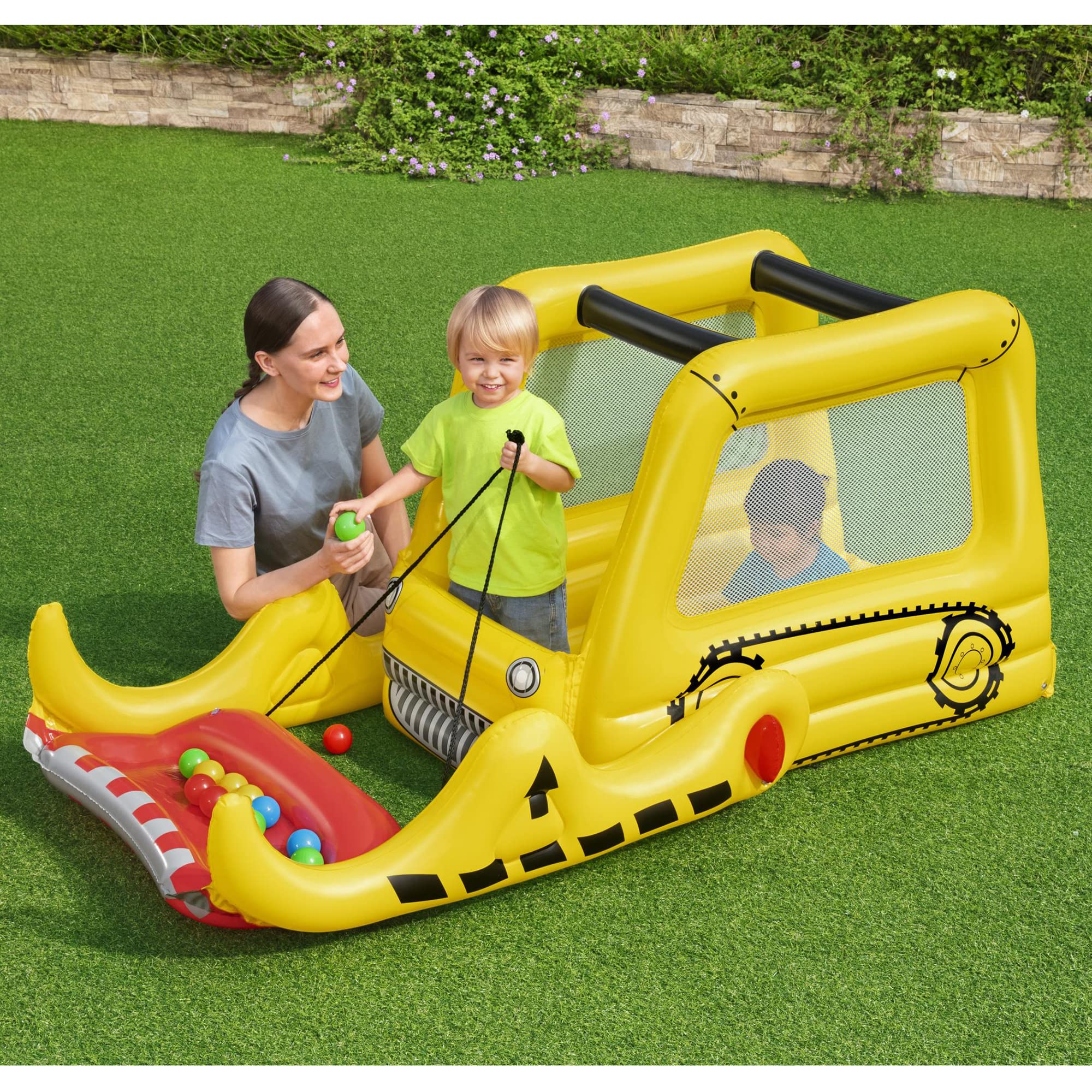 Bestway: Dozer Ball Pit - Inflatable, Indoor/Outdoor Use, Includes 25 Play Balls, 78x41x33 Inches, Ages 2+
