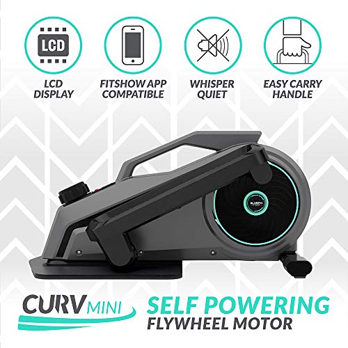Bluefin Fitness Curv Mini | Seated Under Desk Elliptical Trainer | Pedal Exerciser Machine | Adjustable Resistance | Quiet Flywheel Motor | LCD Screen | Bluetooth