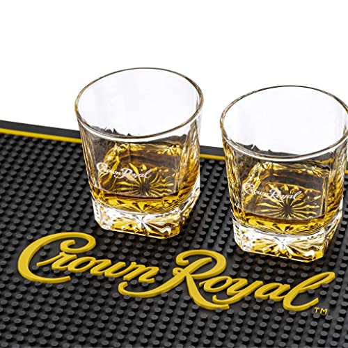 Crown Royal Bar and Spill Mat | Canadian Whiskey Rubber Bar Mat for Drips with Crown Royal Logo | Professional Non-Slip Bar Service Mat, 18 x 12” Compatible