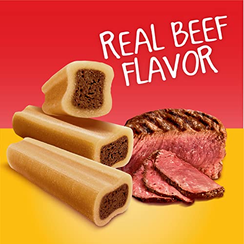 PEDIGREE MINI JUMBONE Small Dog Treats Real Beef Flavor, 21 oz. Pack (35 Treats)