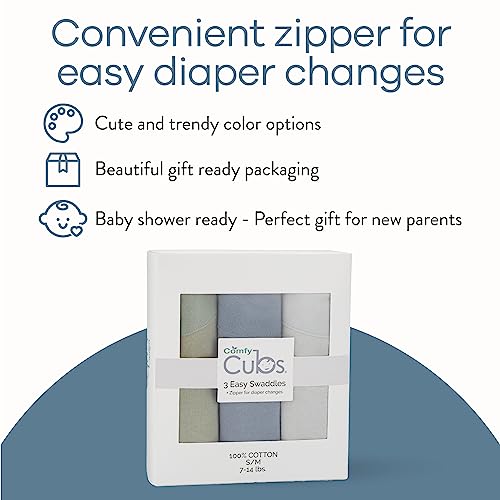 Comfy Cubs Swaddle Blankets for Baby Girl & Boy, Easy Adjustable Sleep Sack with Easy Access Zipper for Diaper Changes, Baby Blankets 3-6 Months for Newborn