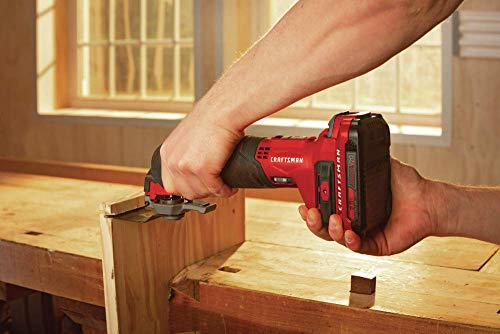 CRAFTSMAN V20 Cordless Multi-Tool, Oscillating Tool Kit, 16 Piece Kit with Blades, Sand Paper, Battery and Charger Included (CMCE500D1)