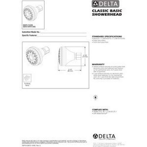 Delta Faucet 52672-15-BG Water Efficient Showerhead, Chrome