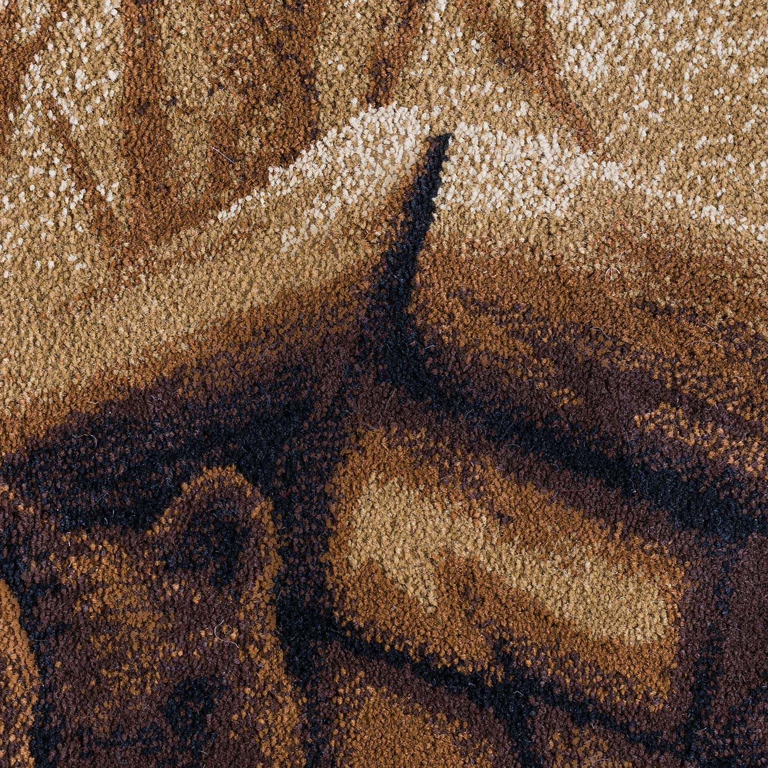 Fern Bear Novelty Lodge Pattern Beige Rectangle Area Rug, 8' x 10'