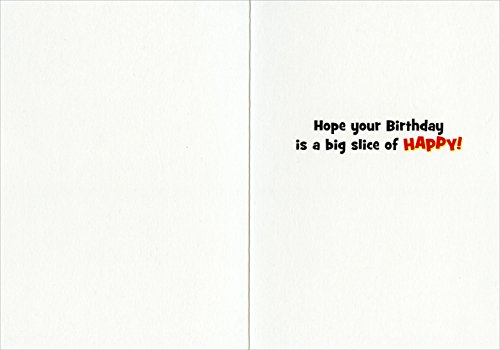 Dog With Cheesy Pizza Slice - Avanti Funny Bulldog Birthday Card