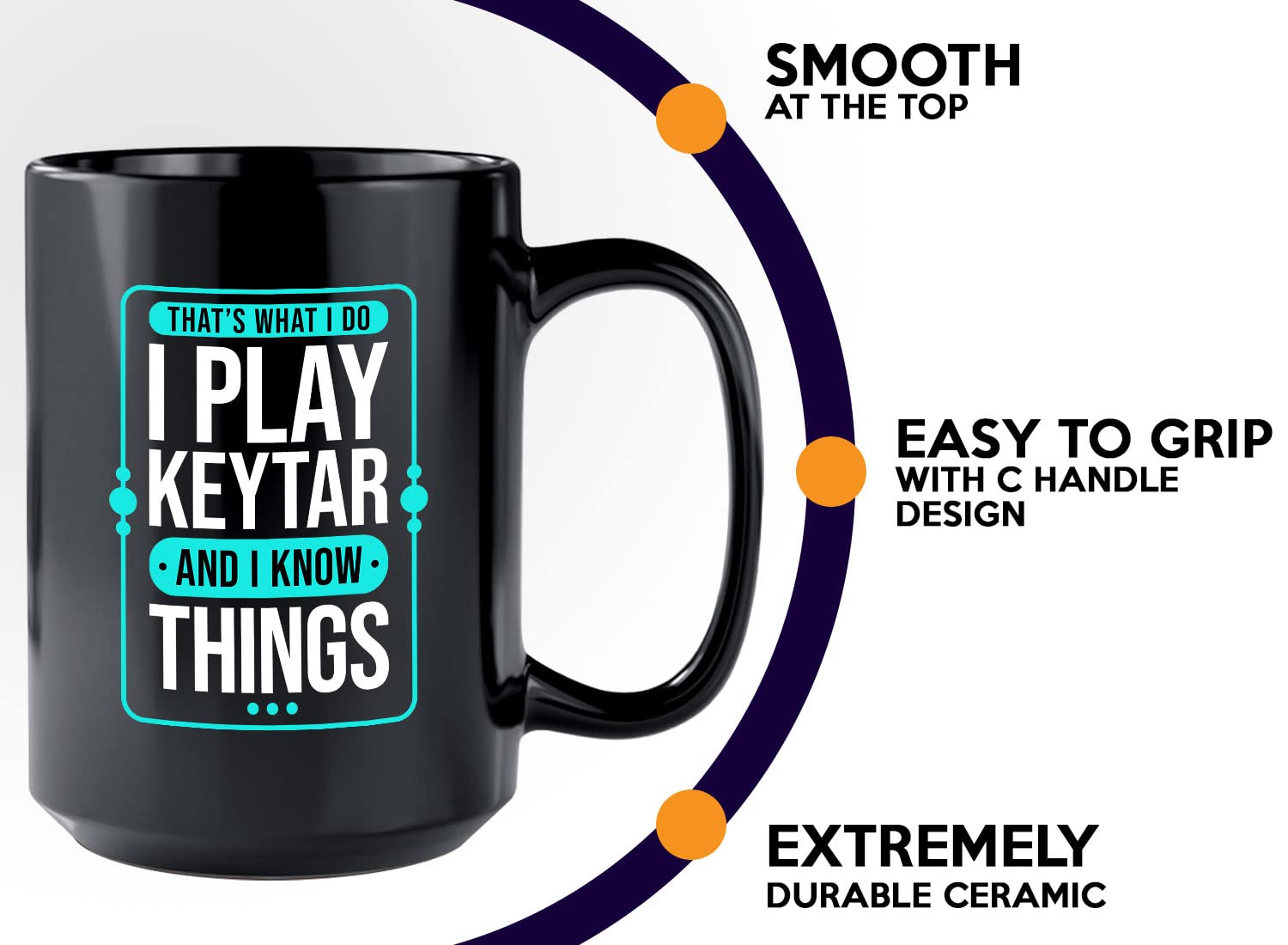 Bubble Hugs Keytar Coffee Mug 15oz Black - That's What I Do I Play Keytar - Keytar Player Music Musician Instrument Song