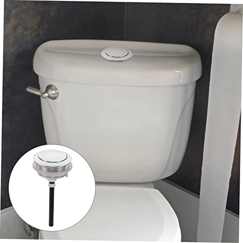 DOITOOL Toilet Button Old Fashioned Kit Water Tank Push Button Toilet Water Valve Button Single Toilet Water Tank Button Single Toilet Button Single Push Button Silver To Pump Water Abs