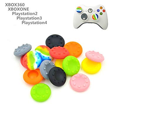 Neuvikter 4 Pcs for PS4 PS3 PS2 Xbox 360 ONE Controller Rubber Silicone Cap Thumbstick Thumb Stick X Cover Case Skin Joystick Grip Grips (Black)