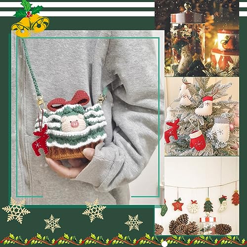 CRASPIRE 8pcs Felted Christmas Mittens Christmas Hand Decor with Cotton Rope Gloves Angel Sock Reindeer Xmas Hanging Ornament Felt Crafts for Christmas Tree Decorations Party Accessory