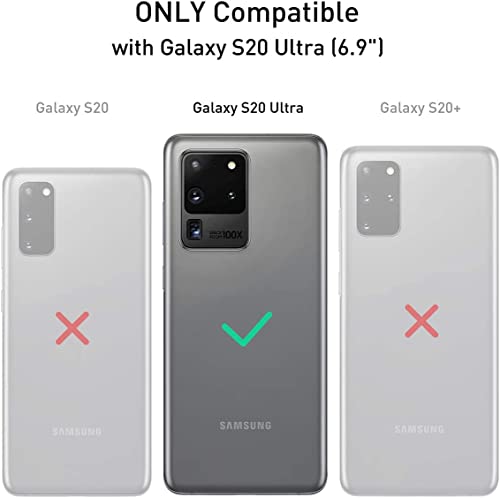 HONG-AMY S20 Ultra Case, 3-in-1 Heavy Duty Protection with Self-Healing TPU Screen Protector [2-Pack] for Galaxy S20 Ultra 5G (Black/Grey)