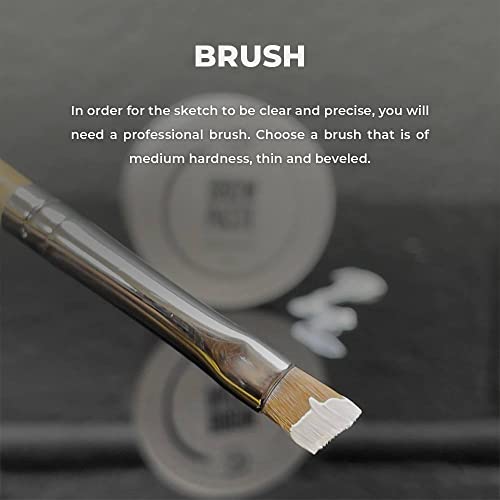 Brow Mapping Kit with White Brow Paste [Large 15g Bottle] White Brow Mapping String [30 m ] and 2 Eyebrow Brush Set for Microblading Supplies, PMU Supplies and Brow Brush Microblading Kit; Brow brush