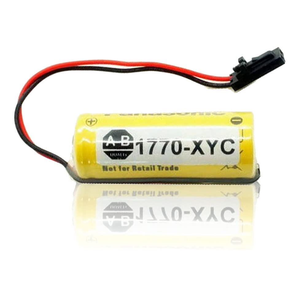 BAOBUTE 8PCS 3V 1770-XYC 3V 1800mAh Lithium PLC Battery Replacement for 1770-XYC/A 1770-XYB 1756-BA1 with Black Plug