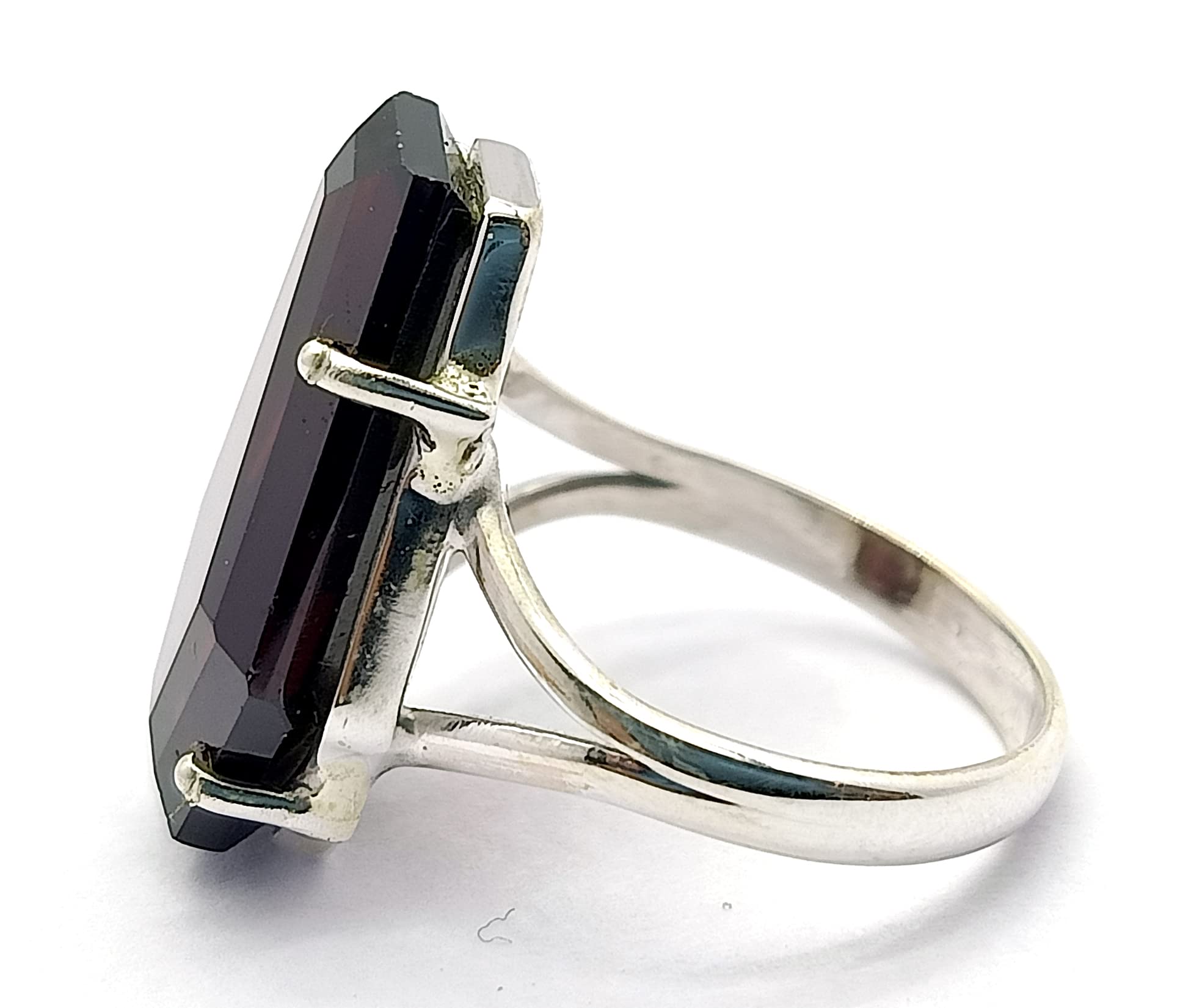 Carat Online 15 Carat Coffin Shape 925 Sterling Silver Garnet Gemstone Ring for Women| Ring Size 4 US to 12 US (Garnet, 4)