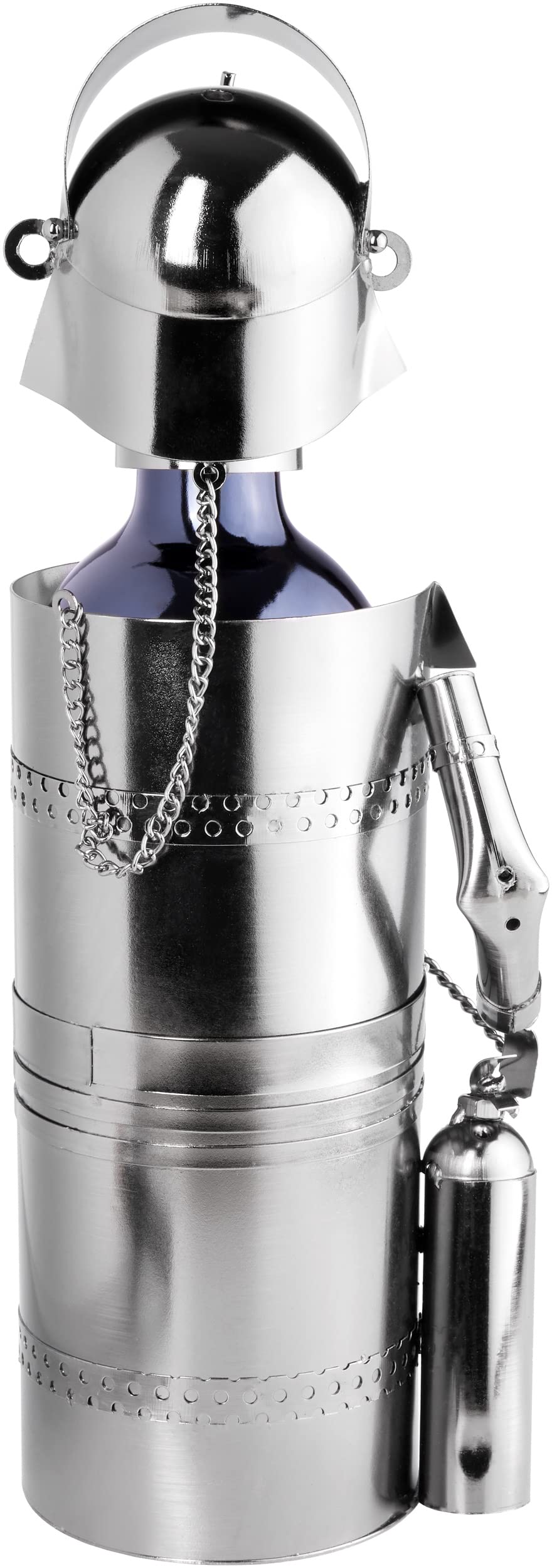 BRUBAKER Wine Bottle Holder Firefighter - Metal Sculpture - Wine Rack Decor - Tabletop - with Greeting Card