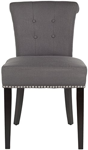 Safavieh Mercer Collection Carol Charcoal Linen Ring Dining Chair (Set of 2)