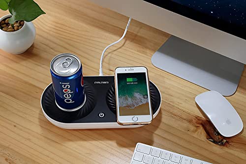 PALTIER Coffee Mug Warmer, Drink Cooler with Wireless Charger for Desk, Cup Warming, Cooling and Phone Charging 3 in 1 for Home Office Gift