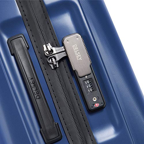 DELSEY Paris Cactus Hardside Luggage with Spinner Wheels, Navy, Checked-Medium 24 Inch