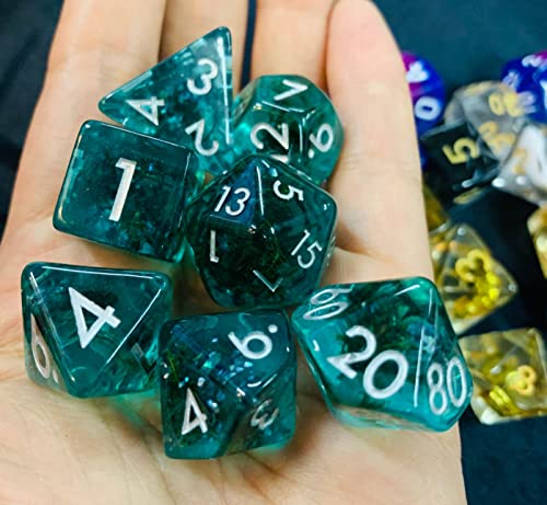 Ocean Moss Dice Set for DND - Unique Aquamarine Ocean Moss for Role Playing Games (RPG) - Detailed Stunning Textured Resin Polyhedral Dungeons and Dragons Dice Set for D&D, Pathfinder, and More